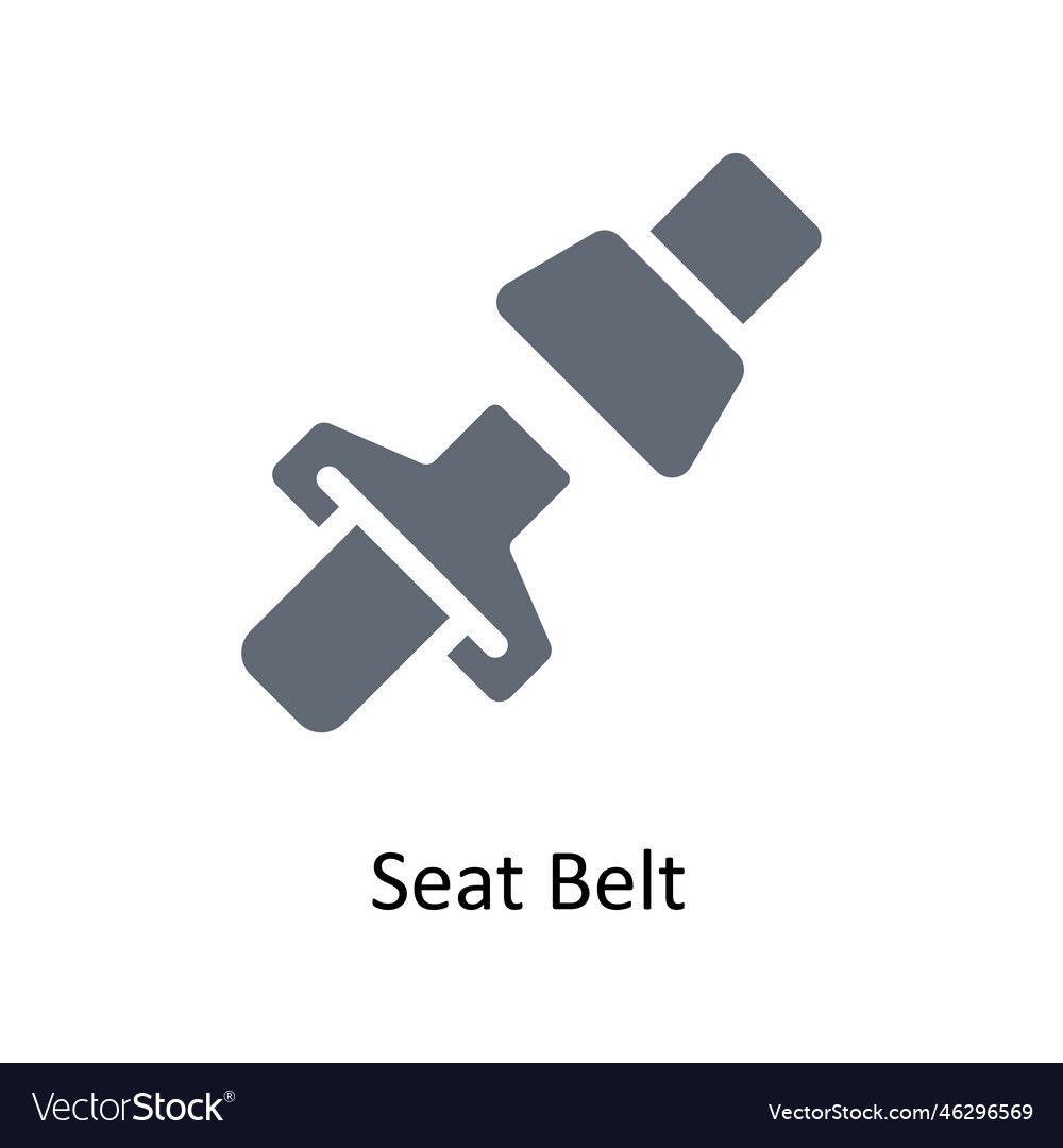 Seat belt solid icons simple stock illu Royalty Free Vector