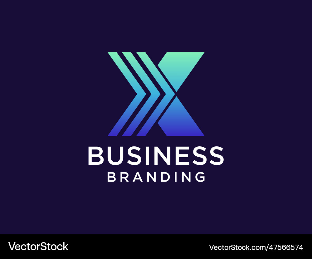 Abstract Initial Letter X Logo Geometric Arrow Royalty Free Vector