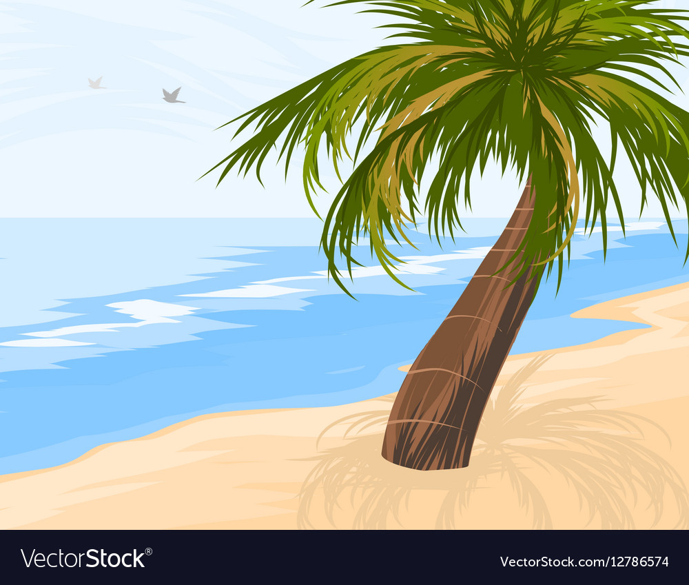 Beach scene Royalty Free Vector Image - VectorStock