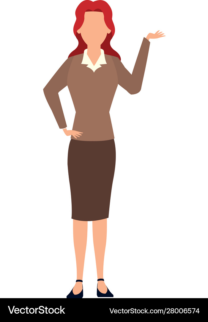 Executive woman standing icon flat design Vector Image