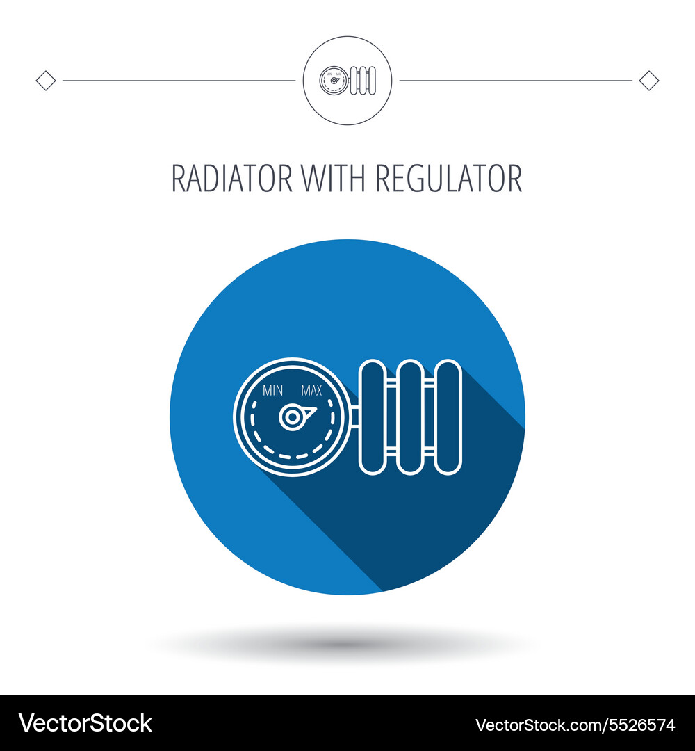 Radiator with regulator icon heater sign Vector Image