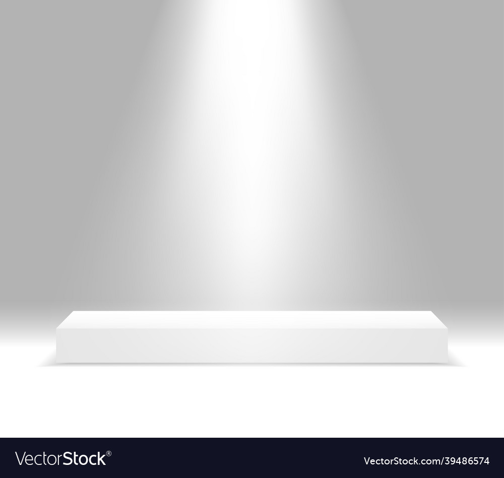 Rectangular white stage podium Royalty Free Vector Image Rectangular white stage podium Royalty Free Vector Image