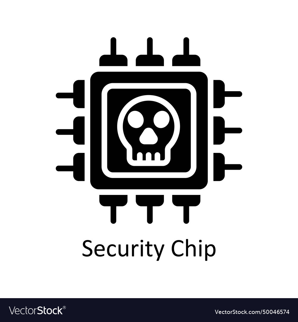 Security chip solid icon style Royalty Free Vector Image