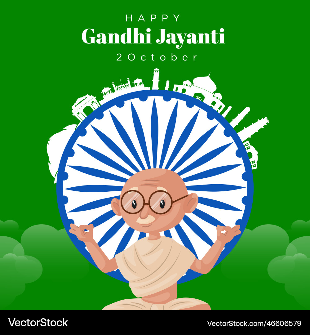 2nd october gandhi jayanti banner design Vector Image