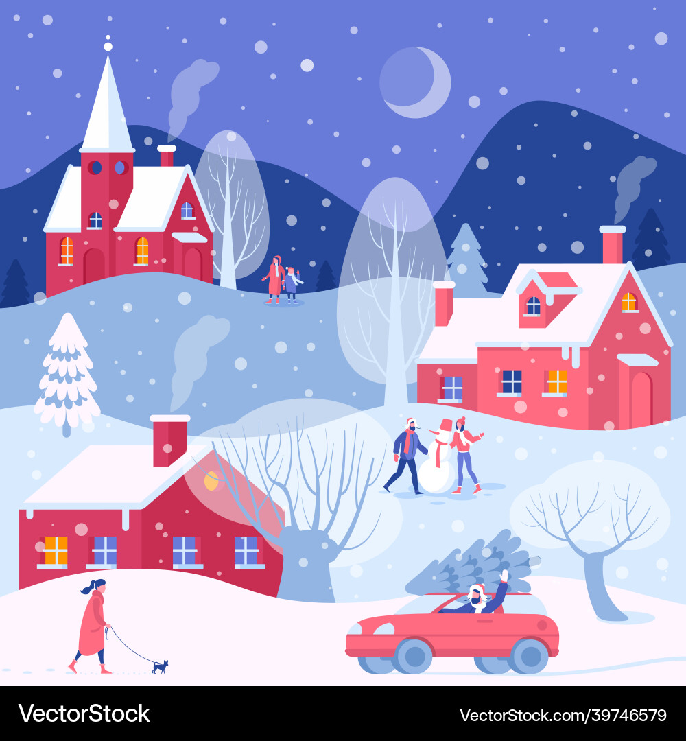 Christmas winter activities Royalty Free Vector Image