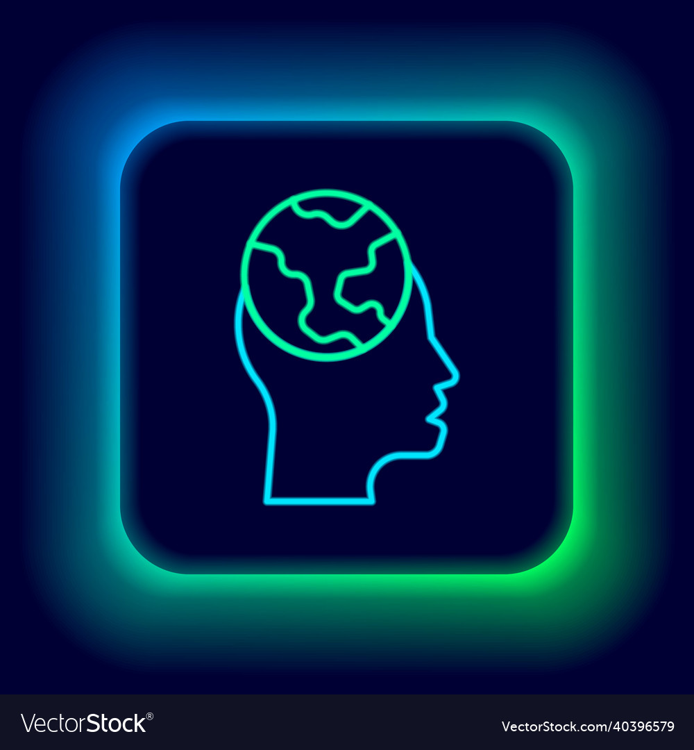 Glowing neon line learning foreign languages icon Vector Image