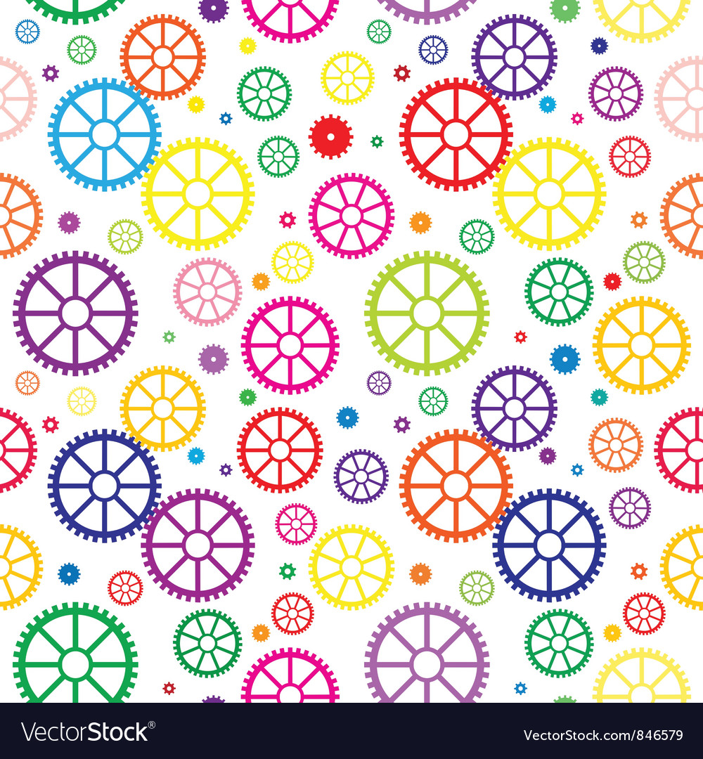Mechanical wheels seamless Royalty Free Vector Image