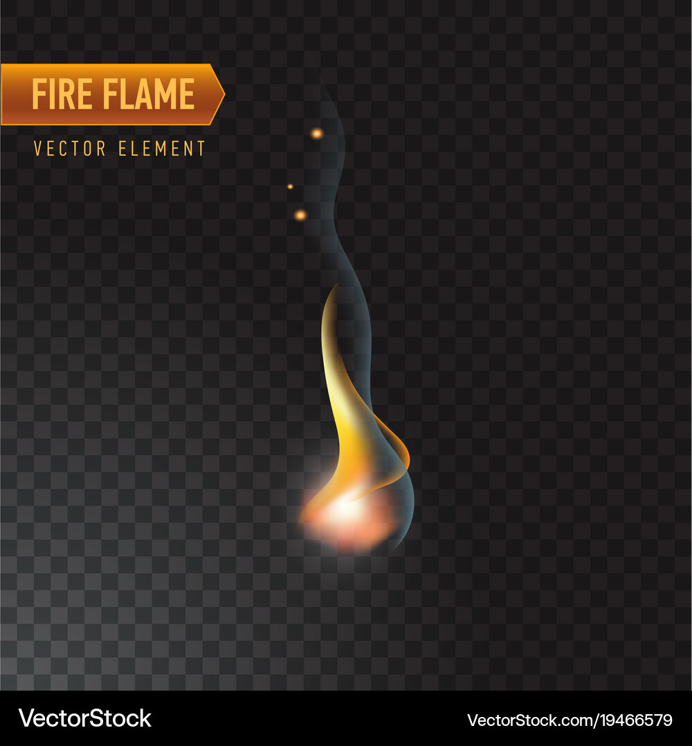 Realistic burning fire flame effect Royalty Free Vector