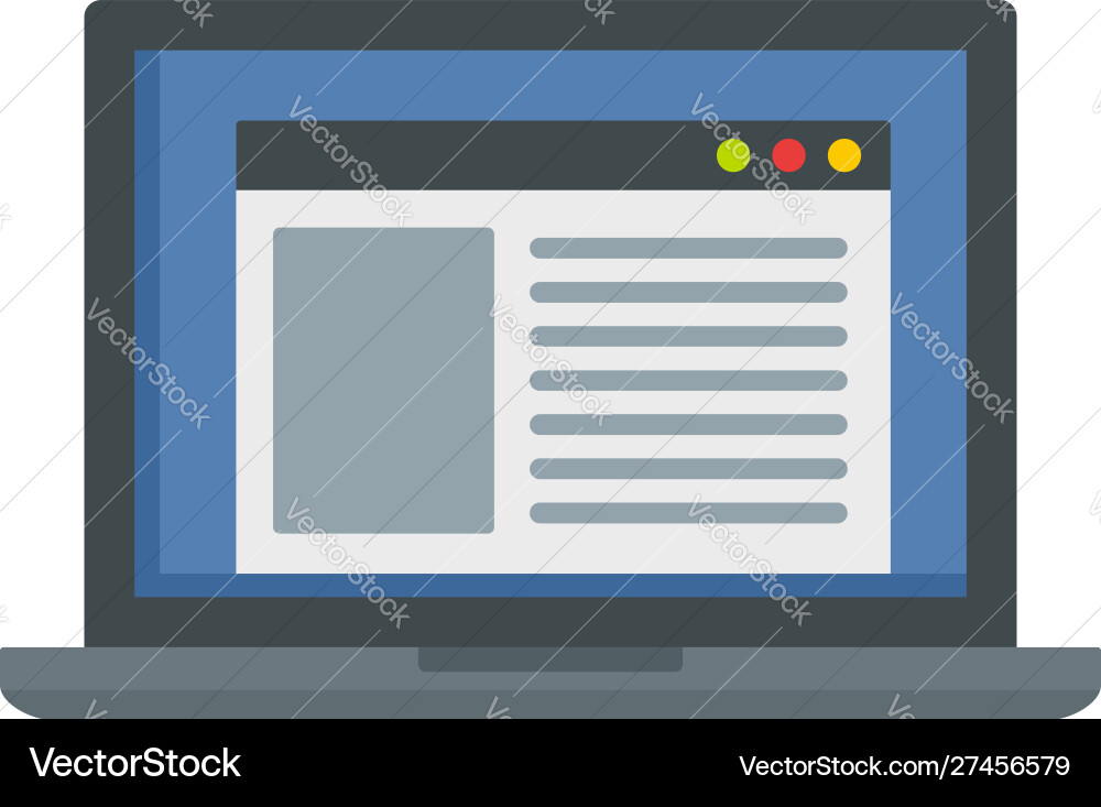 Virtual computer learning icon flat style Vector Image
