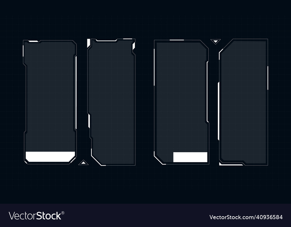 Hud frames futuristic text box border frame Vector Image Hud frames futuristic text box border frame Vector Image