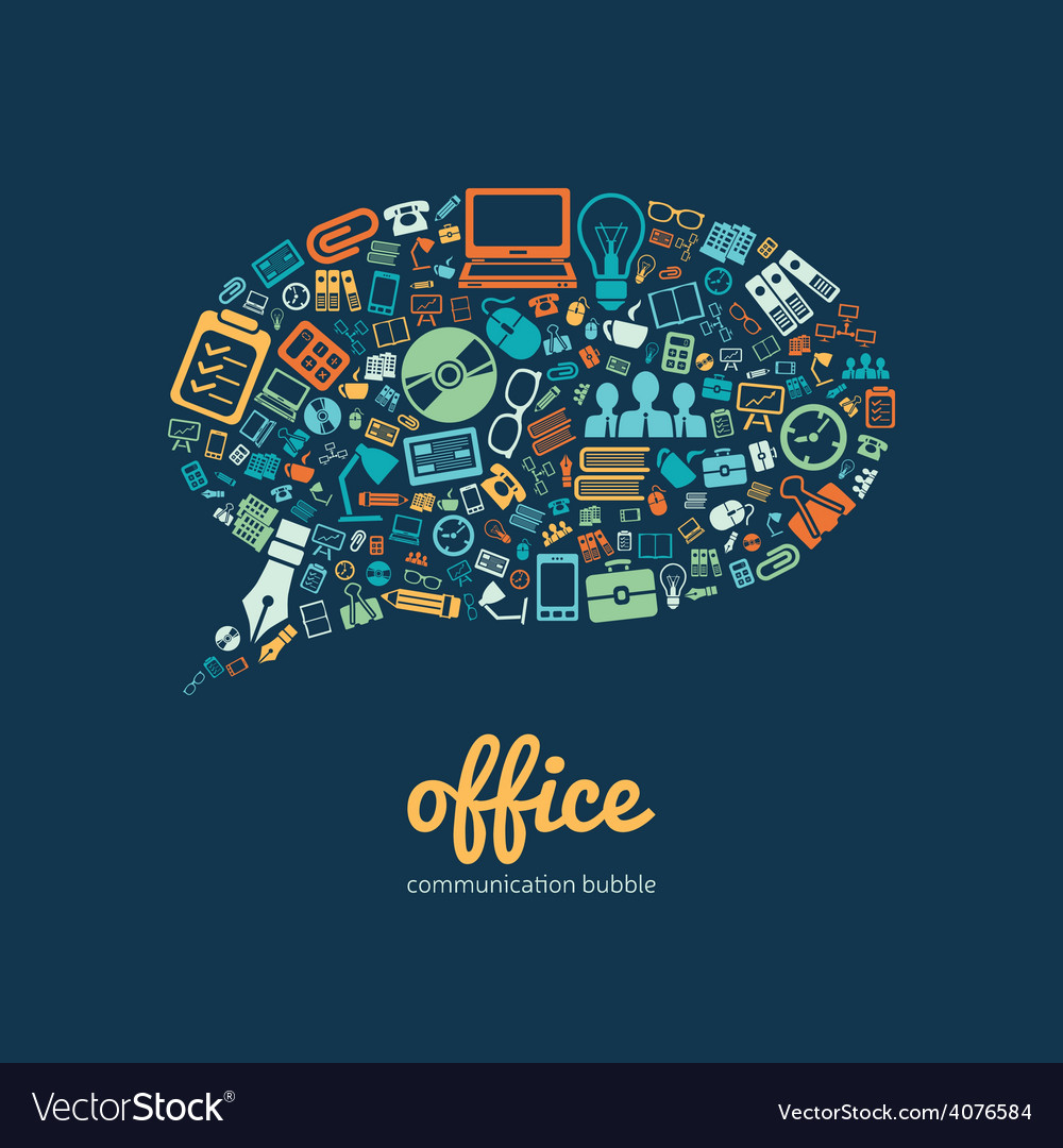 Office communication bubble Royalty Free Vector Image