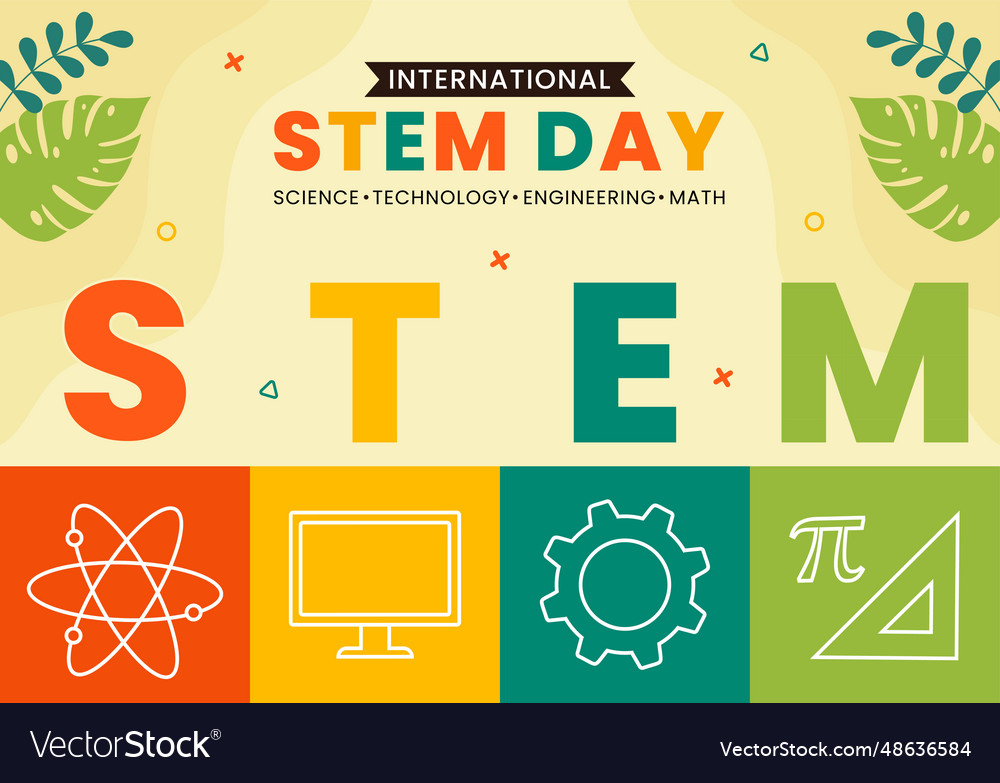 Stem science technology engineering mathematics Vector Image