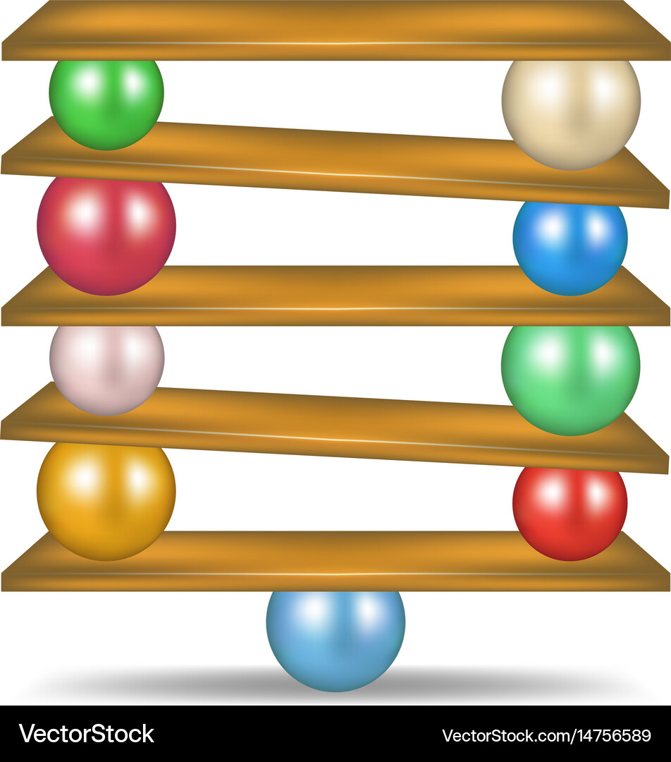 Balanced balls in various colours Royalty Free Vector Image