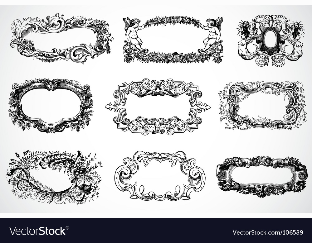 Baroque frames Royalty Free Vector Image - VectorStock