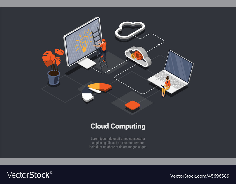 Cloud computing services delivery Royalty Free Vector Image