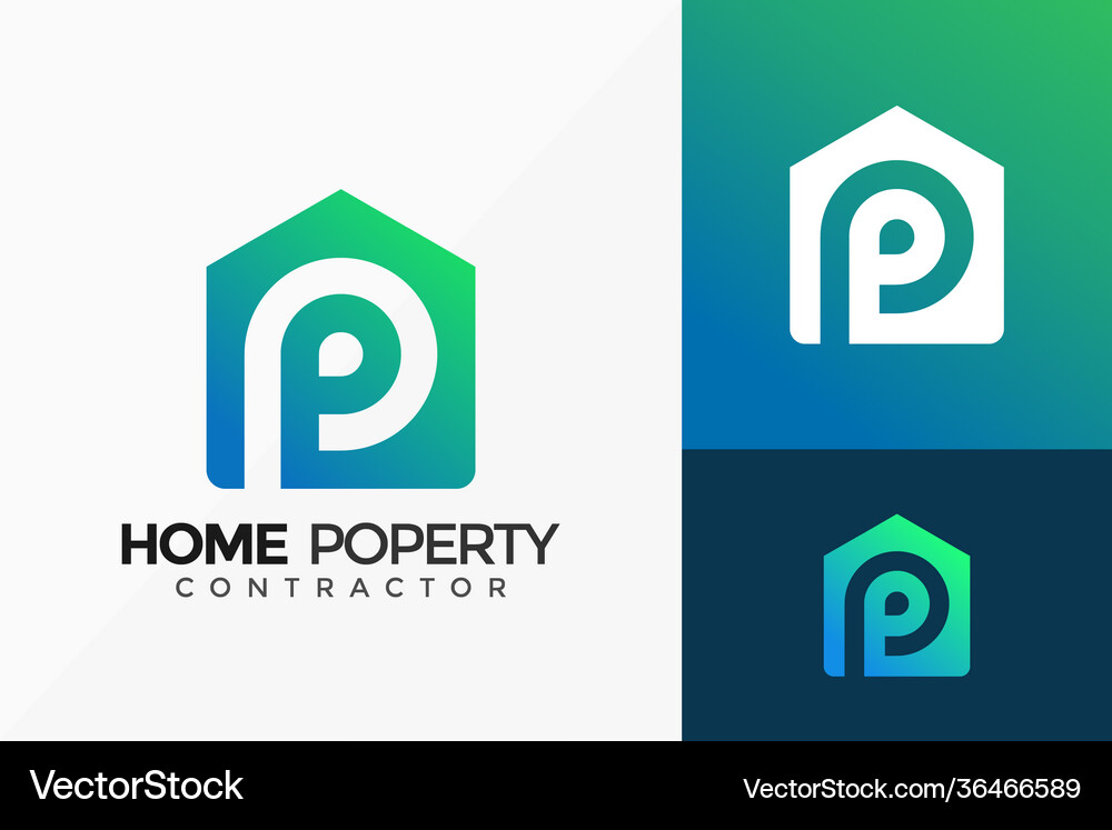 Home poperty building logo design modern idea Vector Image