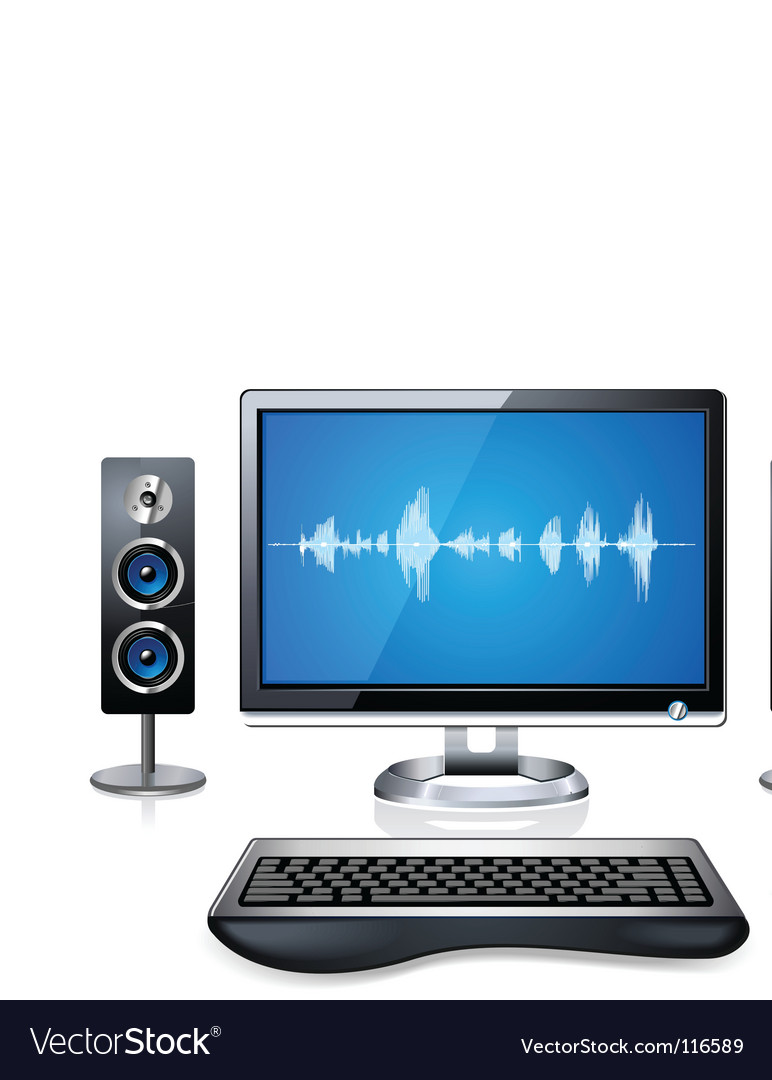 Multimedia computer Royalty Free Vector Image - VectorStock