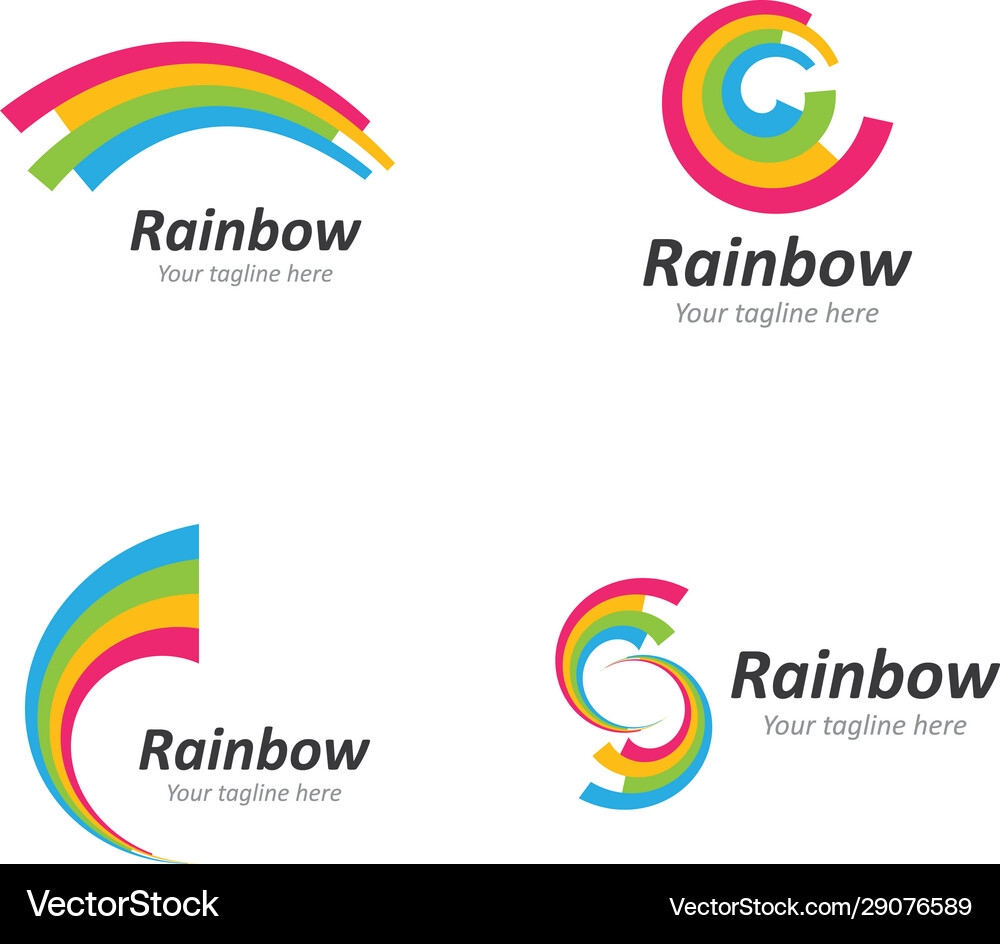 Rainbow Logo Template Royalty Free Vector Image