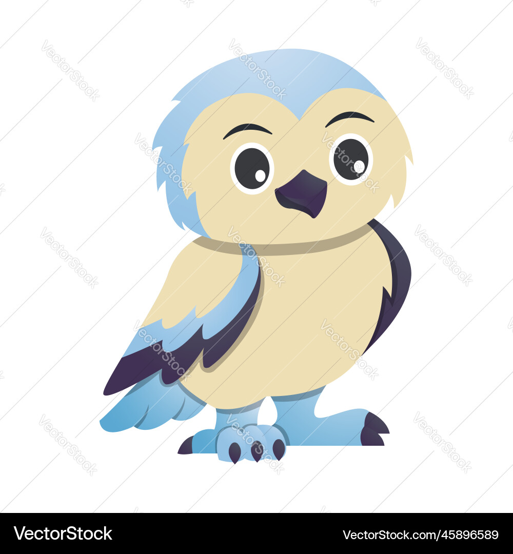 Snowy owl cartoon character Royalty Free Vector Image