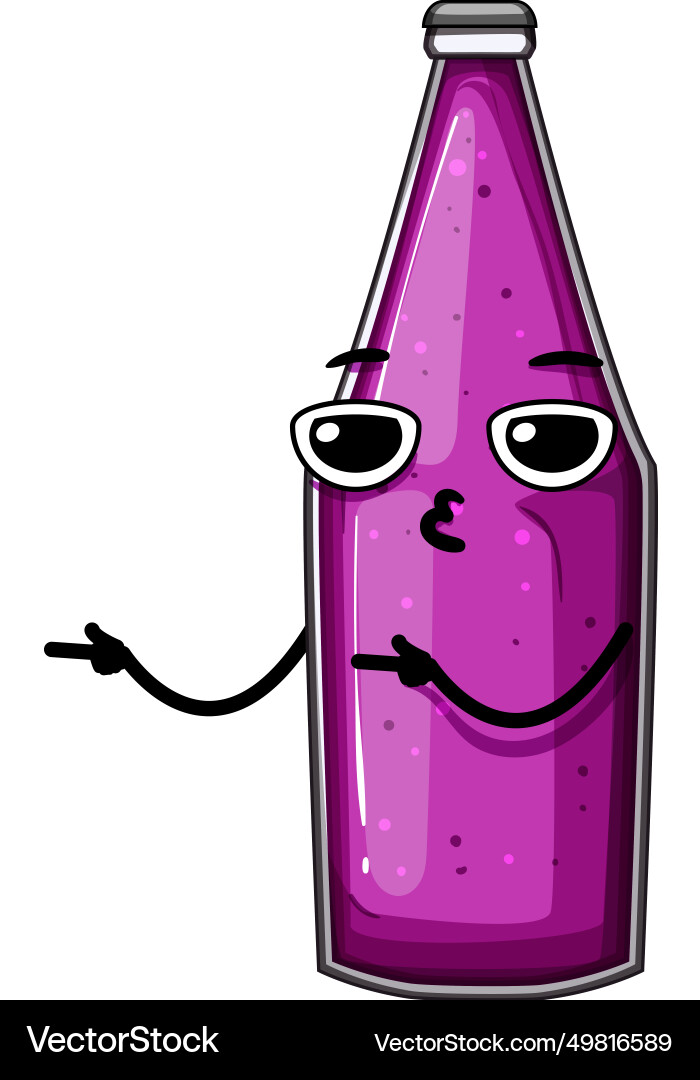 Soft Soda Bottle Character Cartoon Royalty Free Vector Image