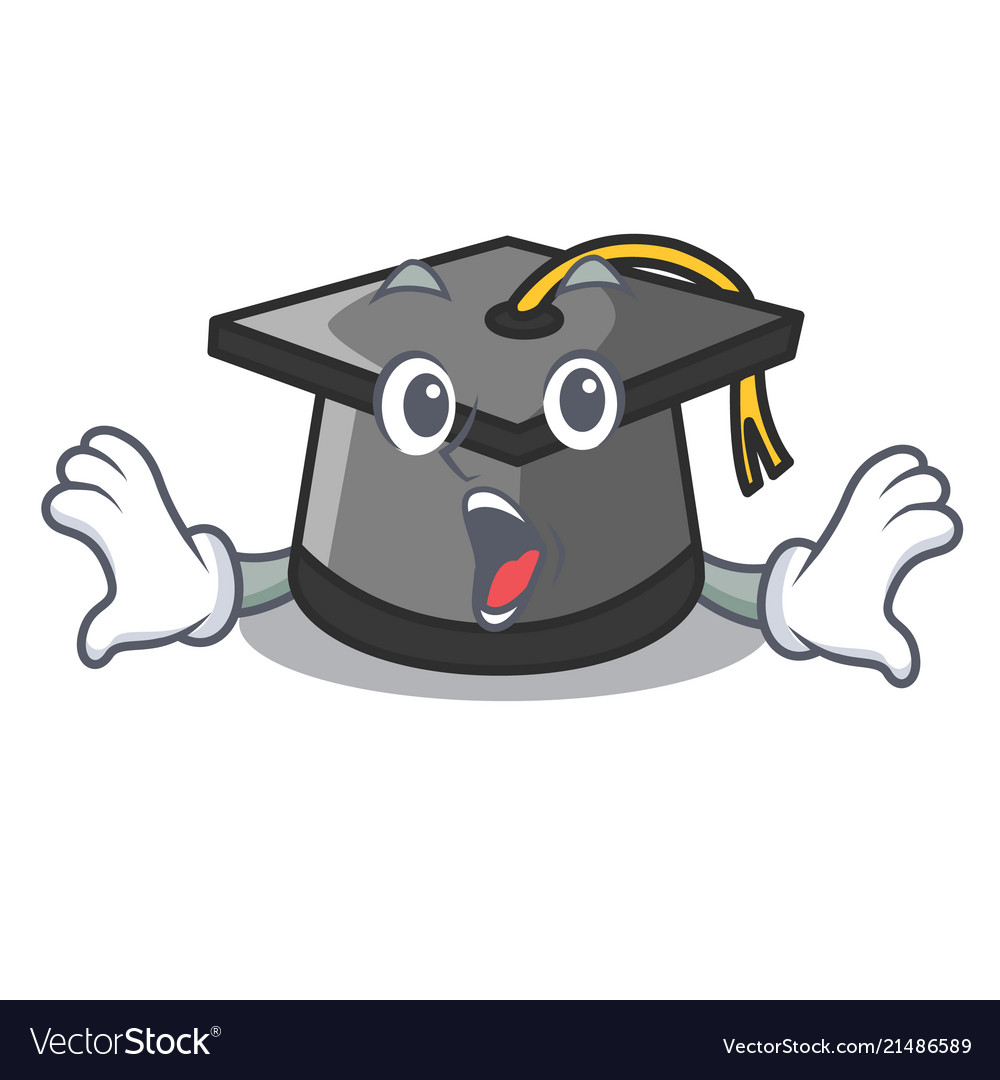 Surprised graduation hat mascot cartoon Royalty Free Vector Surprised graduation hat mascot cartoon Royalty Free Vector