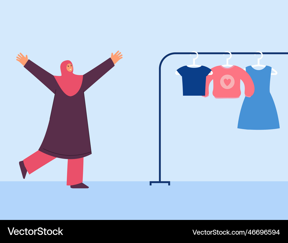 Arab woman going shopping flat Royalty Free Vector Image