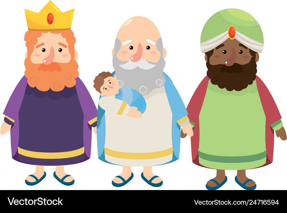 Christmas nativity scene cartoon Royalty Free Vector Image