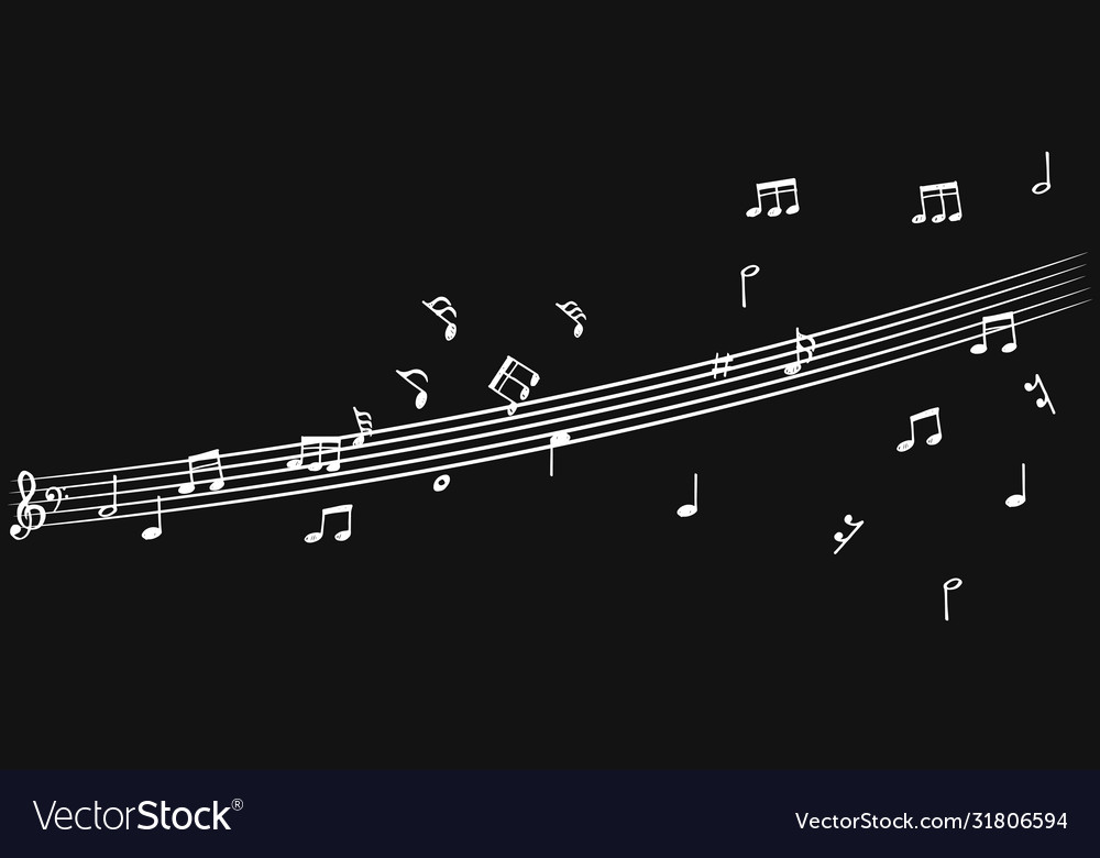 Doodle music notes pattern background abstract Vector Image