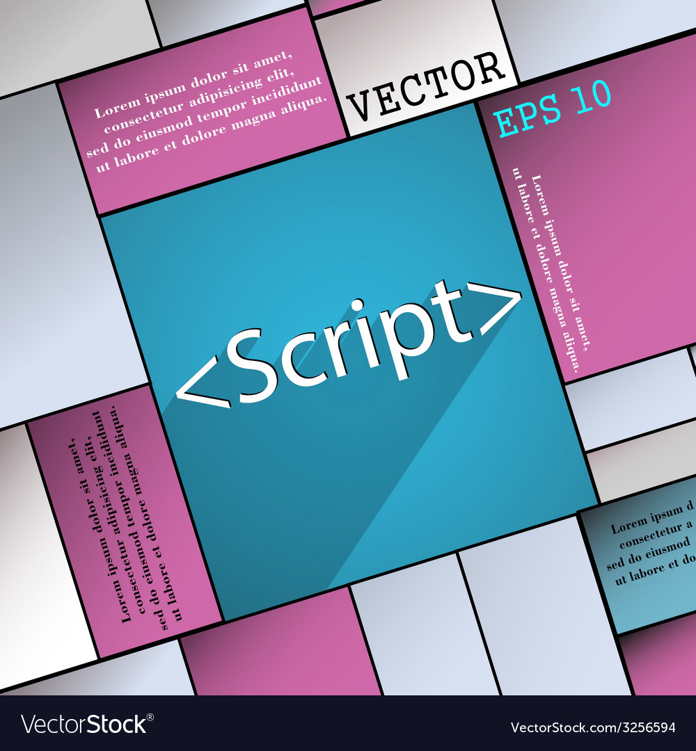 Script icon symbol flat modern web design Vector Image Script icon symbol flat modern web design Vector Image