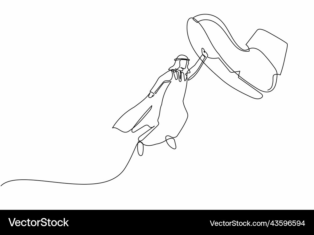 Single one line drawing young arab businessman Vector Image