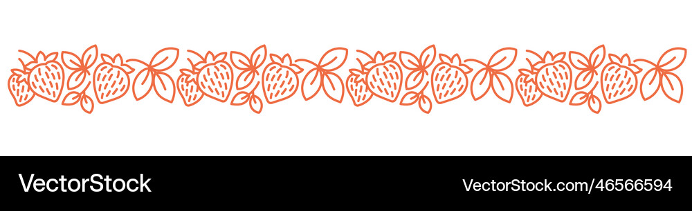 Strawberry line ornament editable outline stroke Vector Image