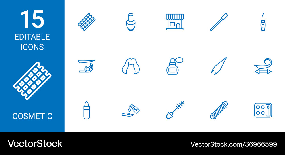 15 Kosmetik-Icons Lizenzfreies Vektorbild - VectorStock