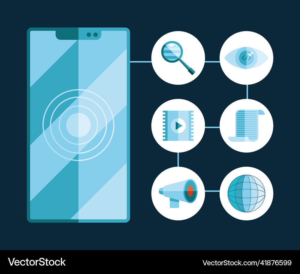Development design in smartphone Royalty Free Vector Image