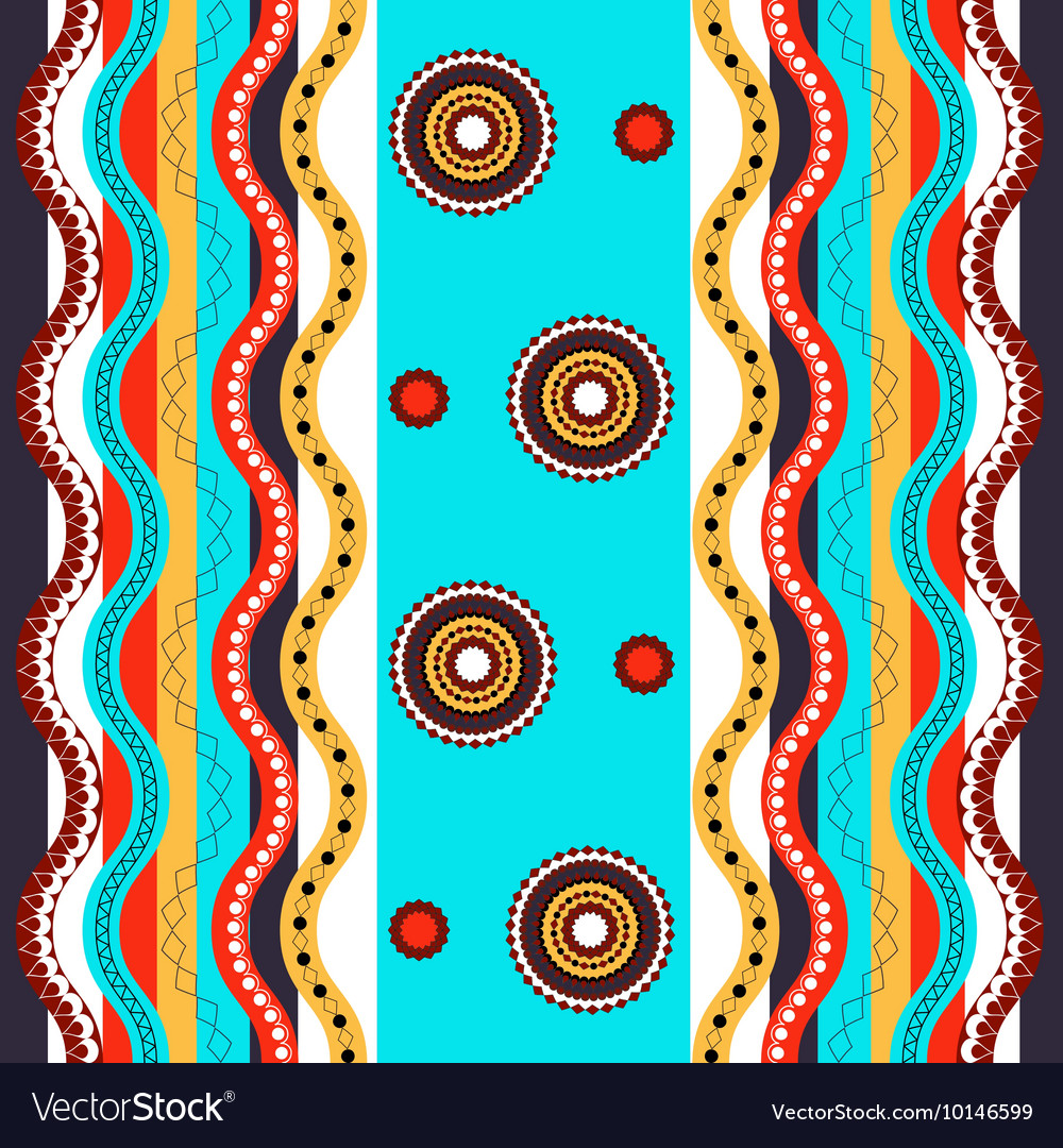 Ethnic boho seamless pattern colorful border Vector Image Ethnic boho seamless pattern colorful border Vector Image
