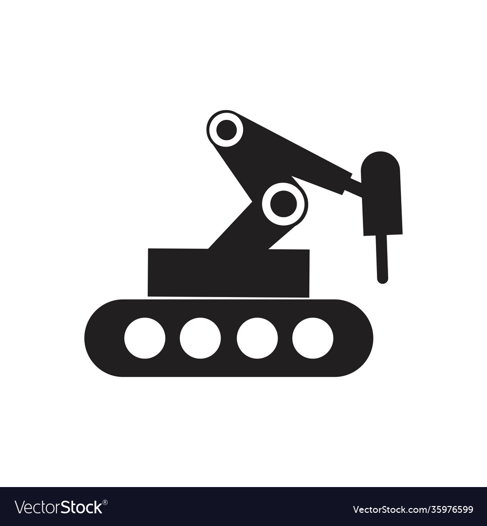 Industrial mechanical robot arm icons Royalty Free Vector