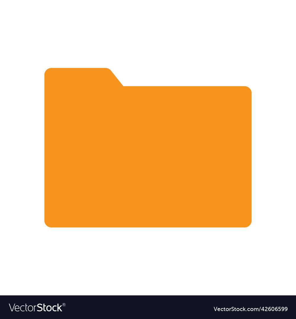 Orange folder solid icon Royalty Free Vector Image