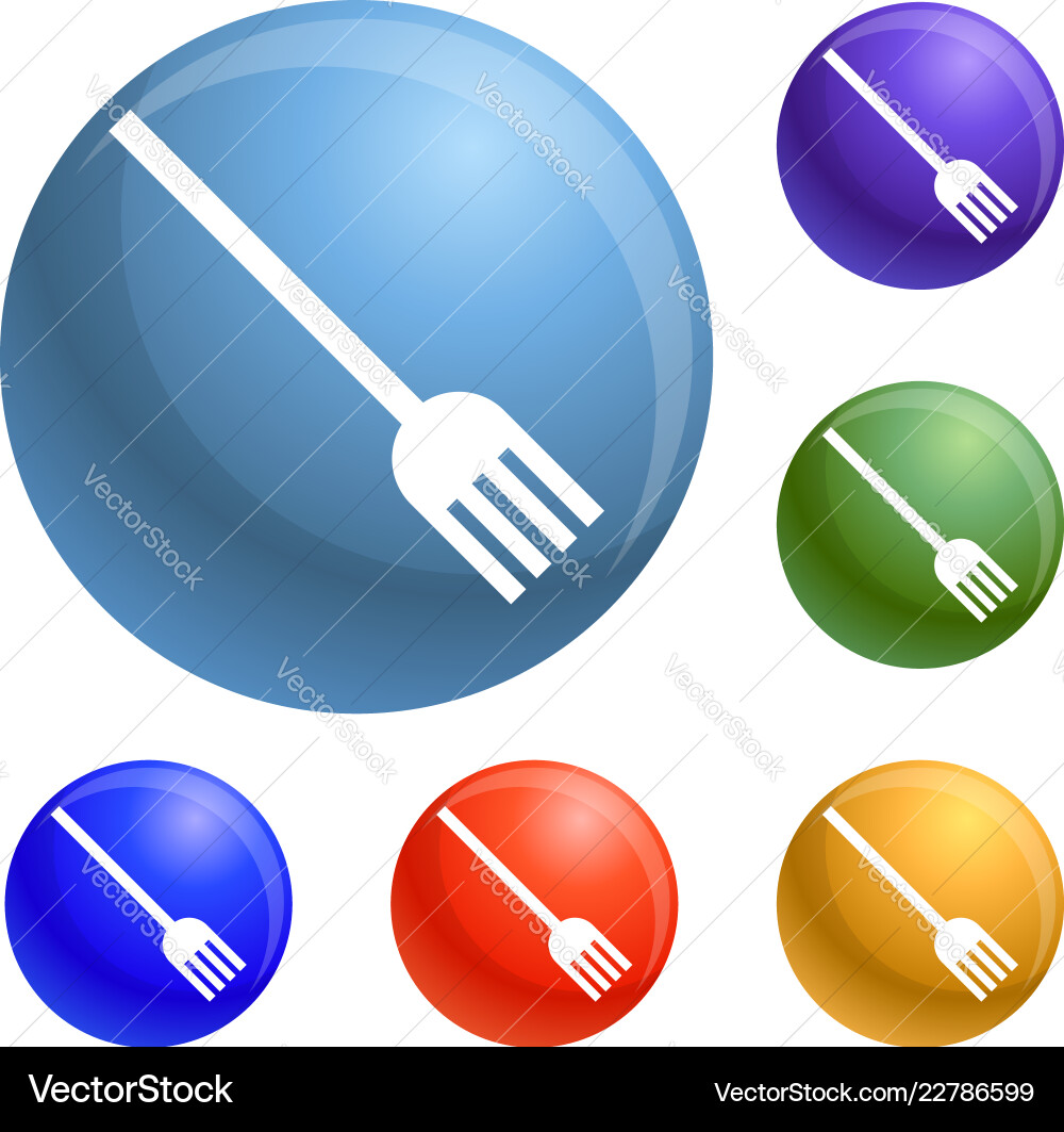 Plastic fork icons set Royalty Free Vector Image