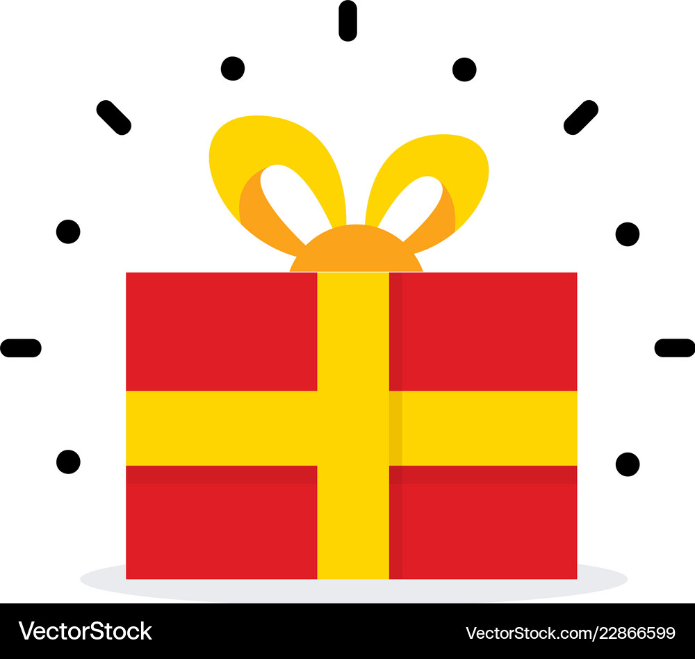 Red gift box surprise box simple cartoon Vector Image