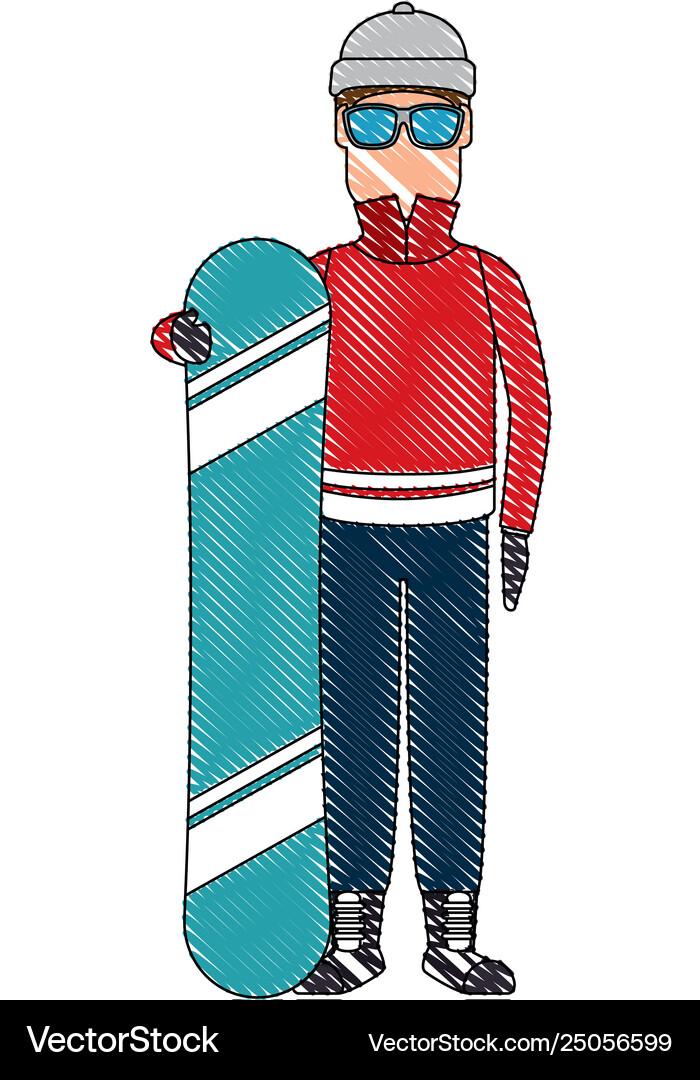 Snowboarder man avatar character Royalty Free Vector Image