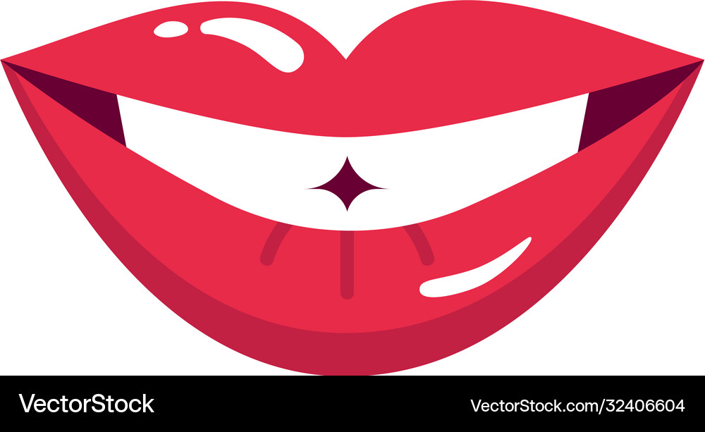 Beautiful female lips with emotions realistic Vector Image