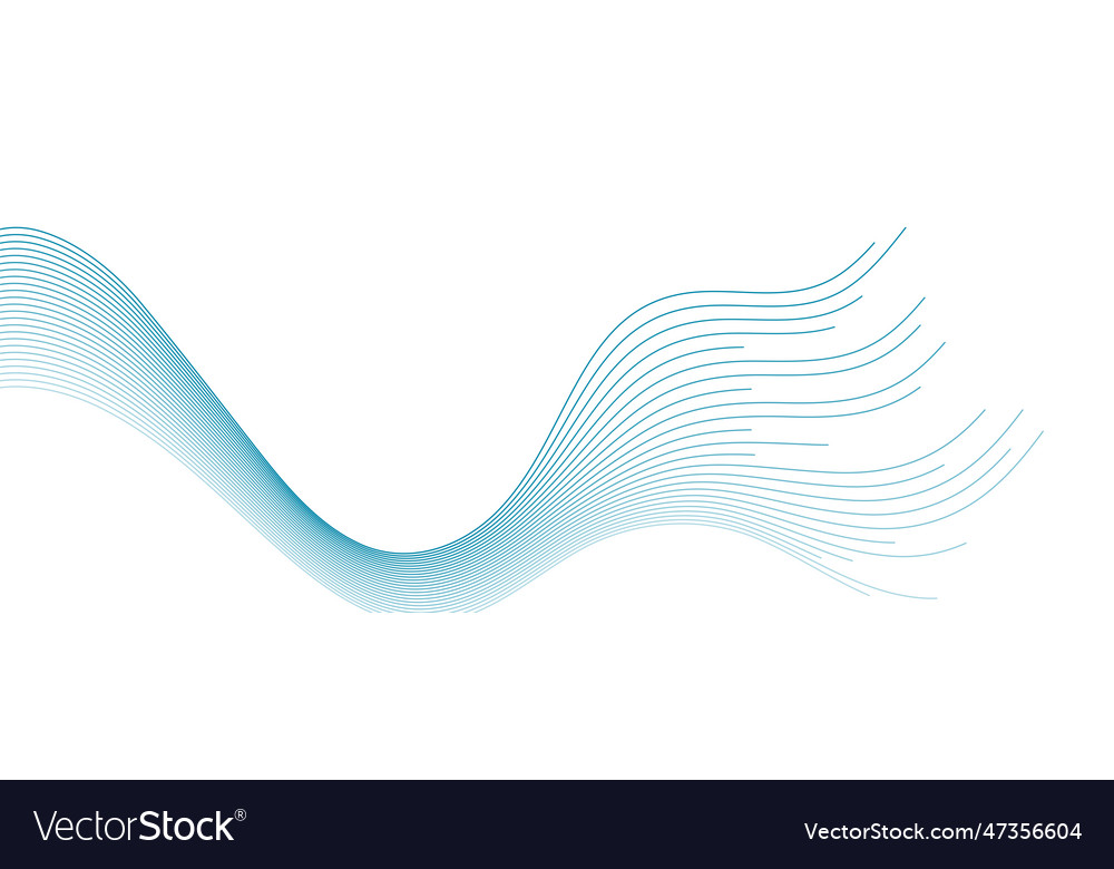 Blue minimal wavy lines abstract futuristic tech Vector Image