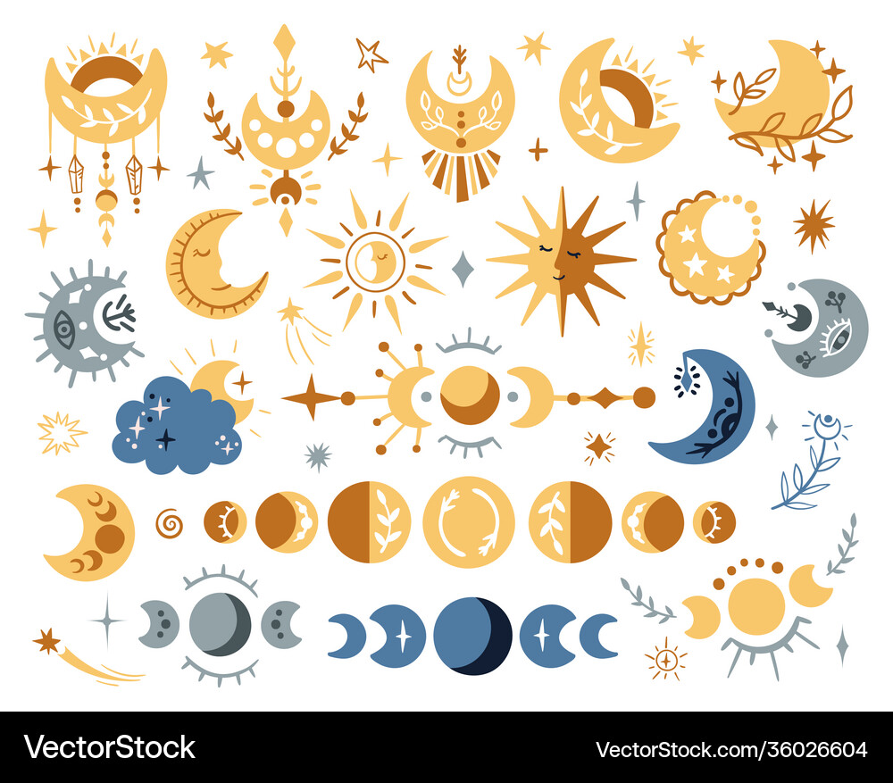 Celestial Clip Art Silver Stars Clipart, Star Clip Art, Star Swirls,