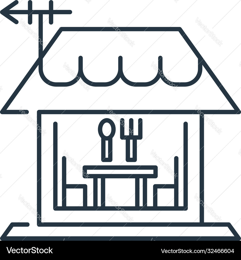 Eating icon isolated on white background outline Vector Image