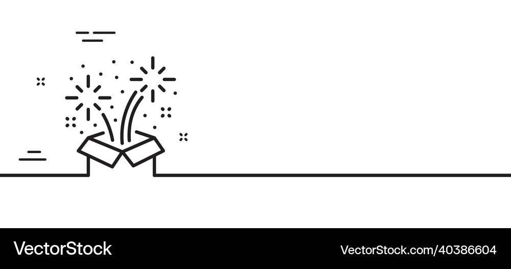 Fireworks line icon pyrotechnic salute sign Vector Image