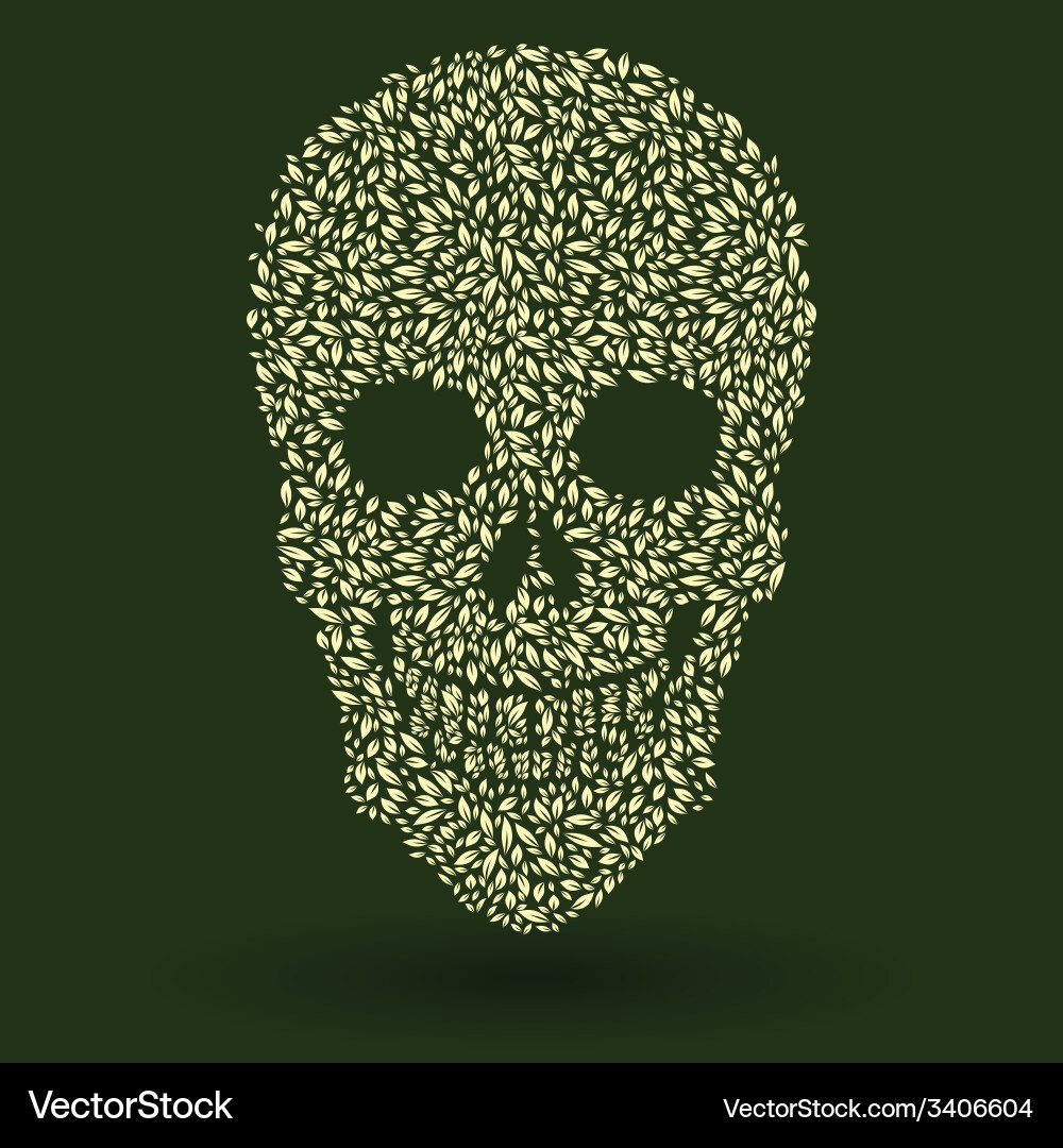 Leaf skull pattern Royalty Free Vector Image - VectorStock