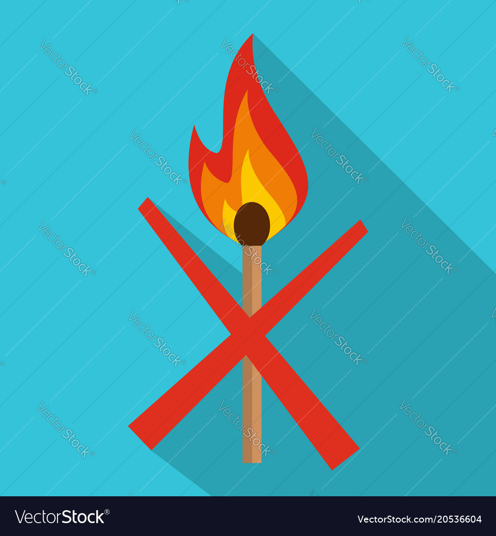 No fire icon flat style Royalty Free Vector Image No fire icon flat style Royalty Free Vector Image