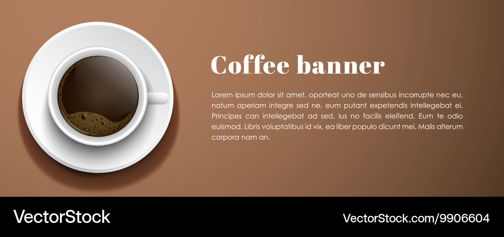 Top view of a cup coffee Royalty Free Vector Image