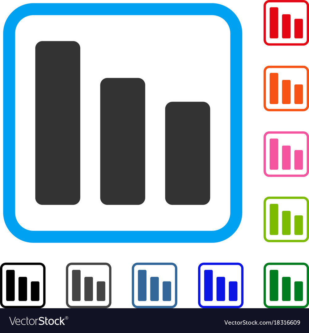 Bar chart decrease framed icon Royalty Free Vector Image Bar chart decrease framed icon Royalty Free Vector Image