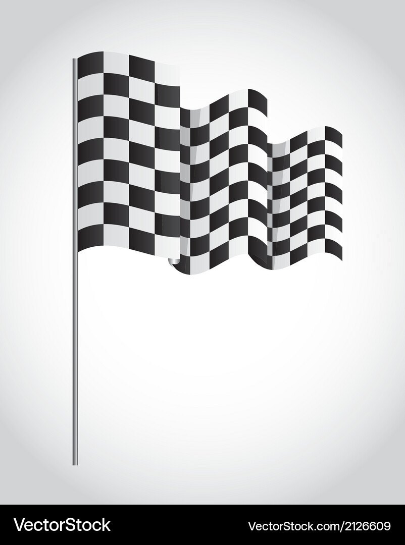 Checkered flag over gray background Royalty Free Vector