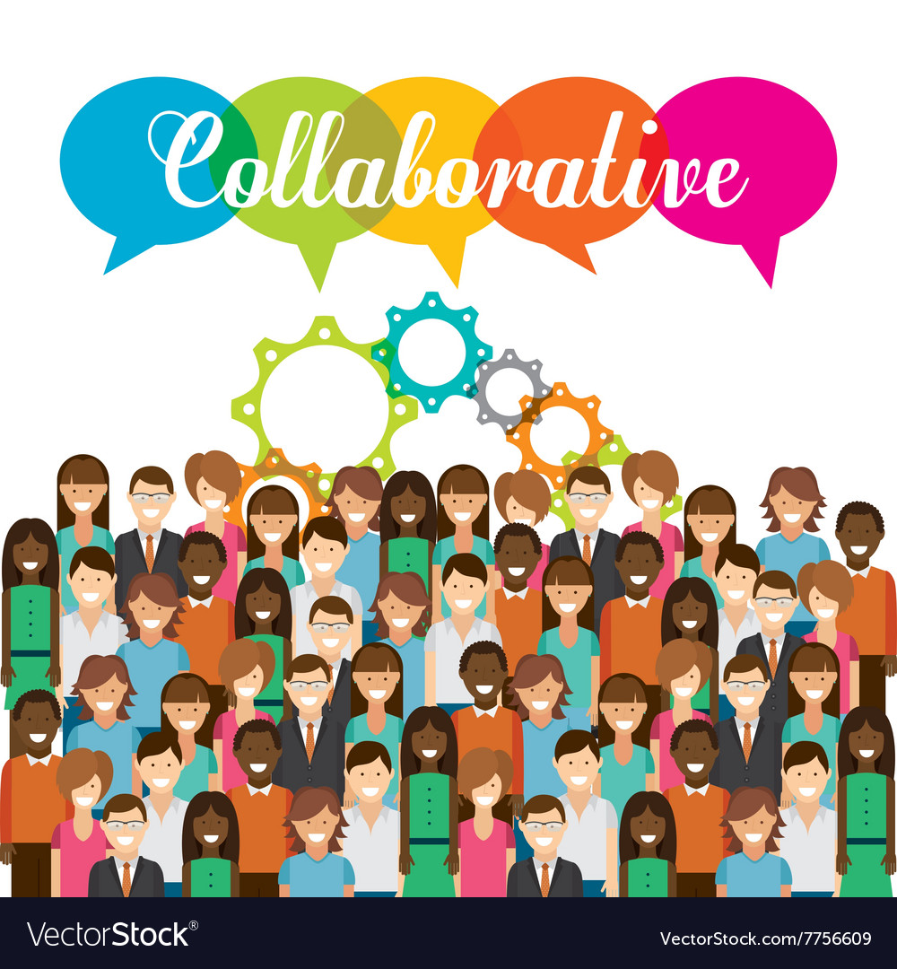 Collaborative concept design Royalty Free Vector Image